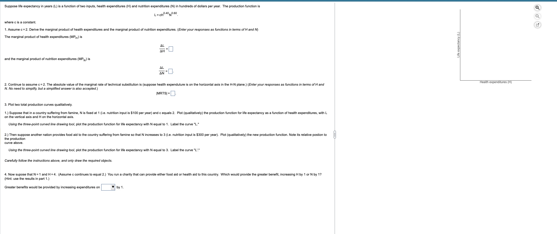 Solved Suppose life expectancy in years (L) ﻿is a function | Chegg.com