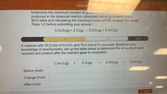 Solved Determine the maximum number of grams produced in the | Chegg.com