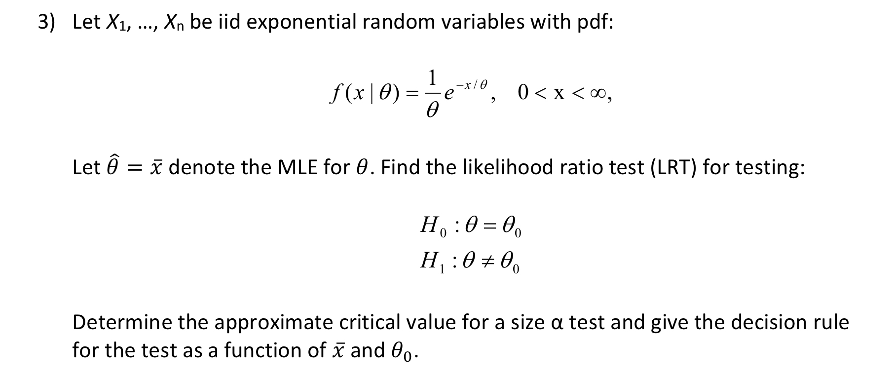 Solved Let x1,dots,xn ﻿be iid exponential random variables | Chegg.com
