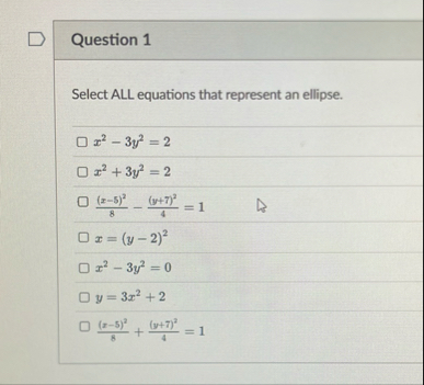 Solved Question 1Select ALL equations that represent an | Chegg.com