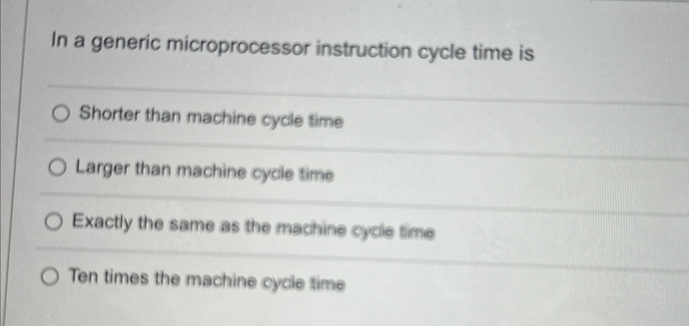 In a generic microprocessor instruction cycle time | Chegg.com