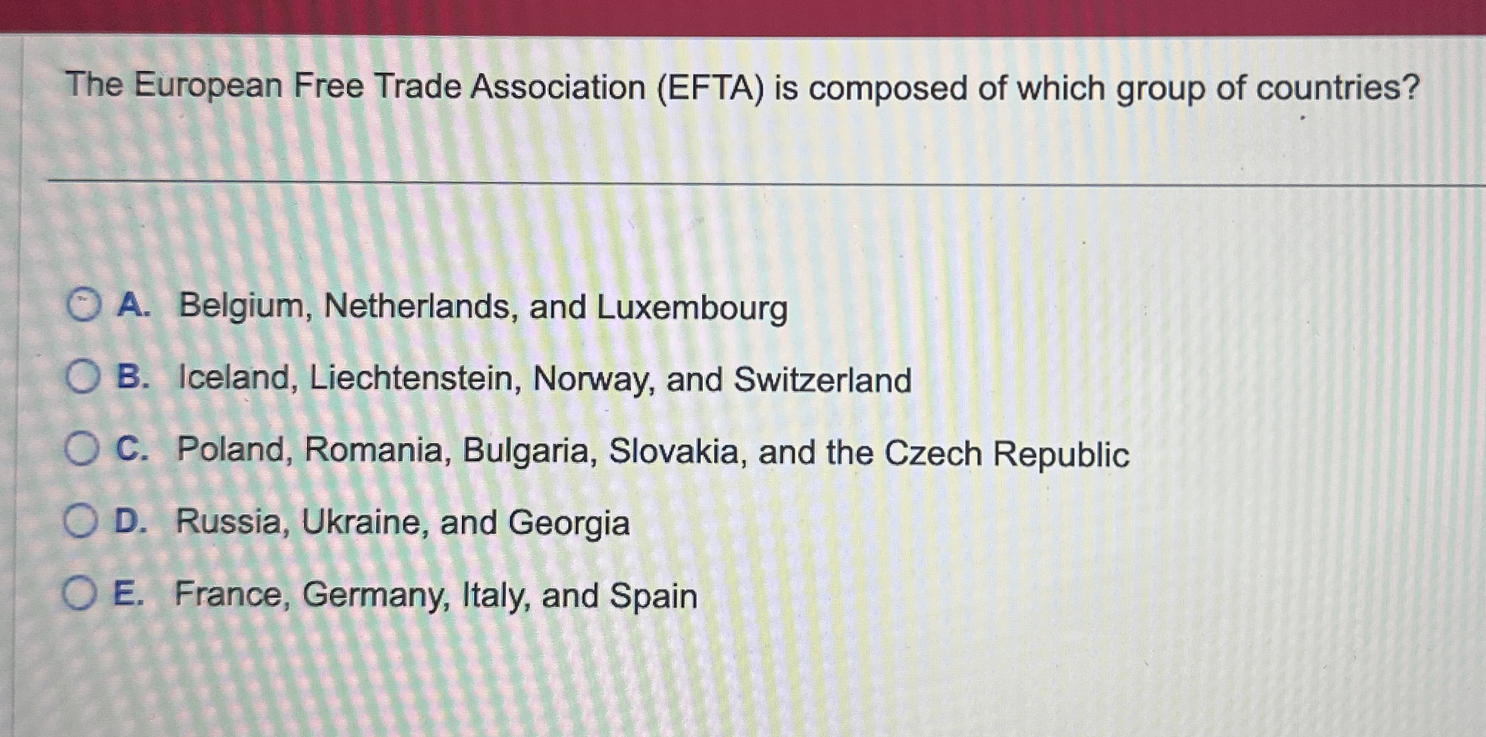 Solved The European Free Trade Association (EFTA) ﻿is | Chegg.com ...