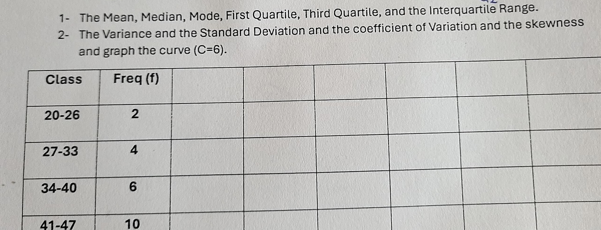 Solved 1- ﻿The Mean, Median, Mode, First Quartile, Third | Chegg.com