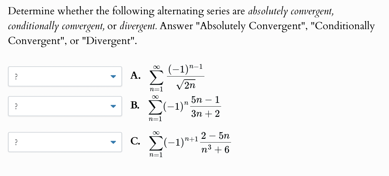 Solved Determine whether the following alternating series | Chegg.com