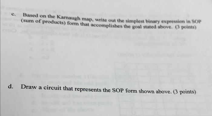 Solved c. Based on the Karnaugh map, write out the simplest | Chegg.com
