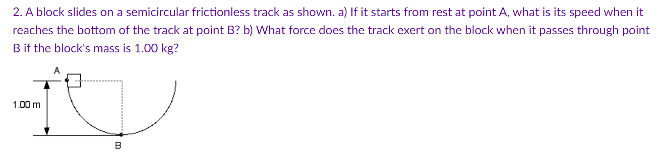 Solved A block slides on a semicircular frictionless track | Chegg.com