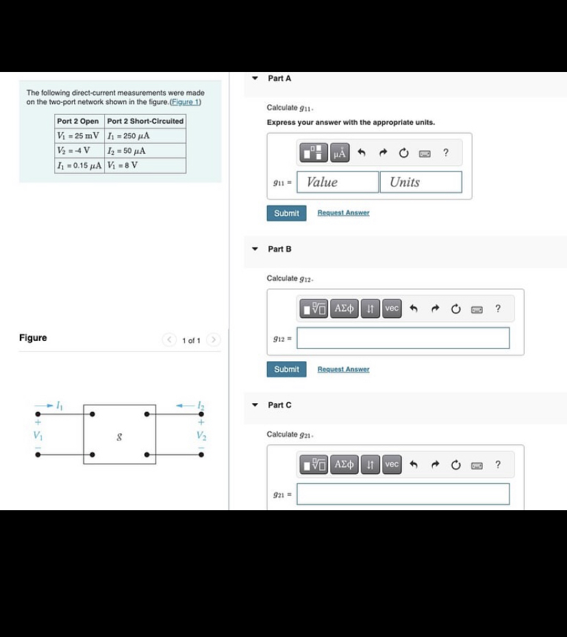 Solved The following direct-current measurements were made | Chegg.com