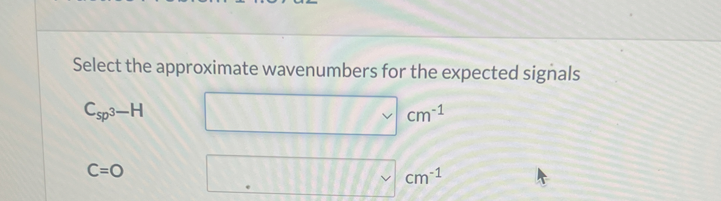 Solved Select the approximate wavenumbers for the expected | Chegg.com