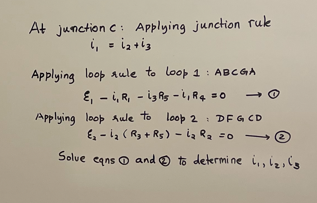 Solved At junction c: Applying junction rulei1=i2+i3Applying | Chegg.com