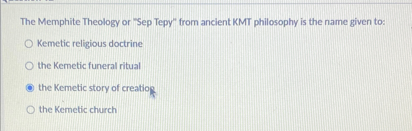 Solved The Memphite Theology or "Sep Tepy" from ancient KMT | Chegg.com