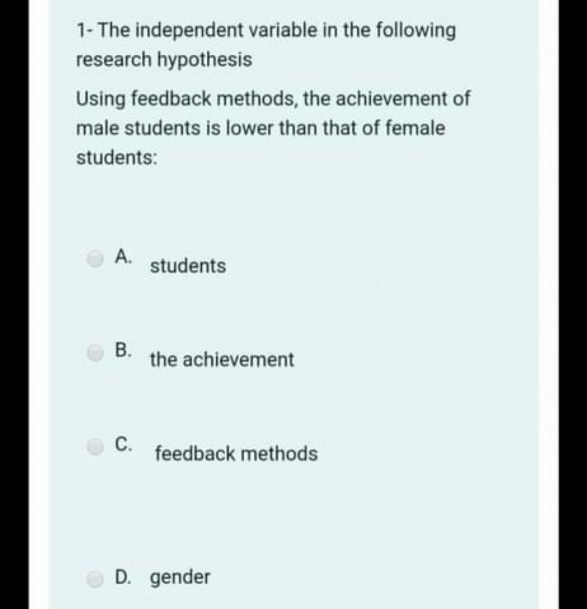 Solved 1- ﻿The independent variable in the following | Chegg.com