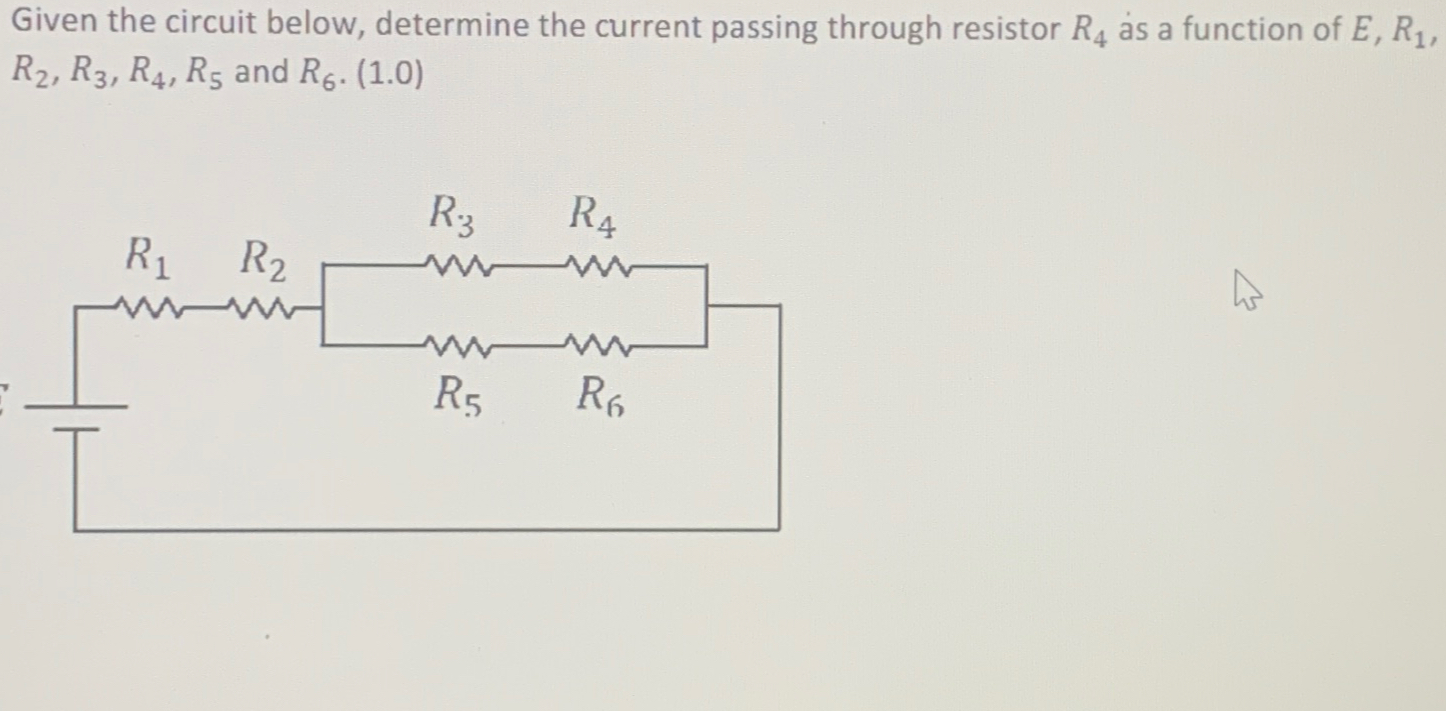 Solved Given the circuit below, determine the current | Chegg.com
