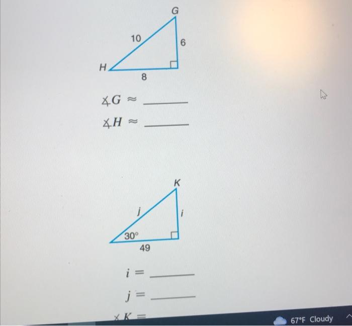 Solved find the missing dimensions in the right triangles as | Chegg.com