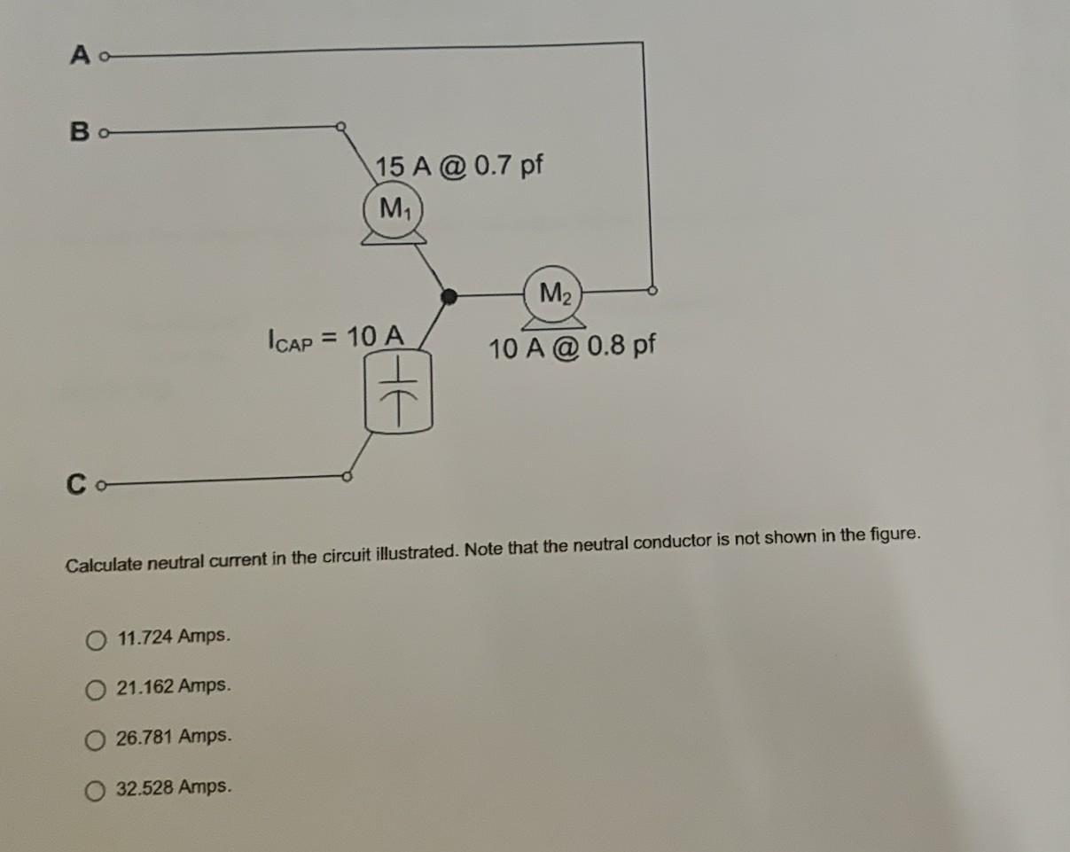 Solved Calculate neutral current in the circuit illustrated. | Chegg.com