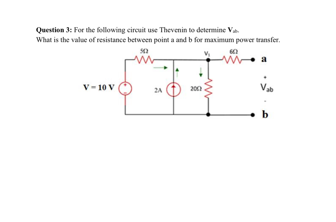 Solved Question 3: For the following circuit use Thevenin to | Chegg.com