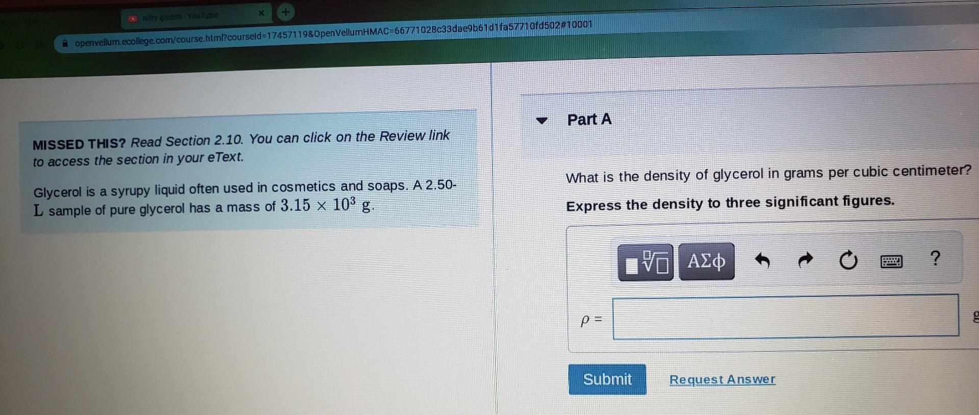 Solved MISSED THIS? Read Section 2.10. You can click on the | Chegg.com