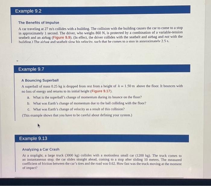 Solved The Benefits of Impulse A car traveling at 27 m/s | Chegg.com