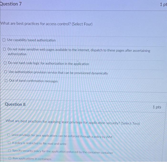 Solved What are best practices for access control? (Select | Chegg.com