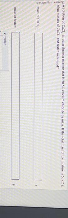 Solved A solution of CaCl2 in water forms a mixture that is | Chegg.com