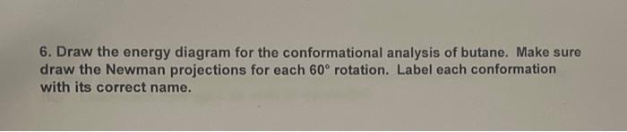 6. Draw the energy diagram for the conformational | Chegg.com