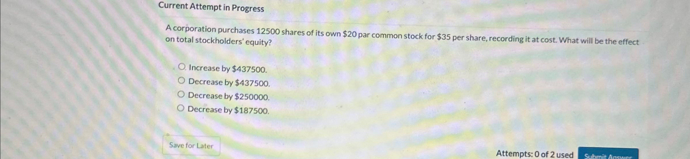 Current Attempt in ProgressA corporation purchases | Chegg.com