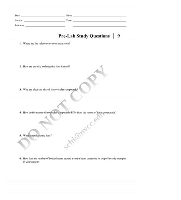 CHEM 101 Lab 3 exp 7 - Compounds and Their Bonds | Chegg.com CHEM 101 Lab 3 exp 7 - Compounds and Their Bonds | Chegg.com