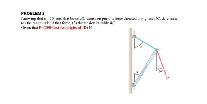 Solved Problem 2 Knowing That α 55∘ And That Boom Ac Exerts