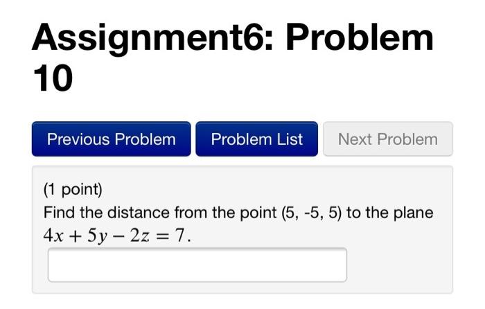 Solved Assignment6: Problem 6 Previous Problem Problem List | Chegg.com