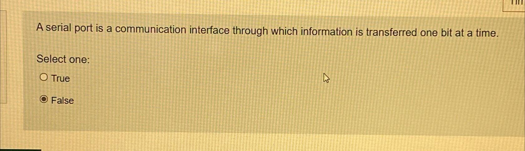 Solved A serial port is a communication interface through | Chegg.com