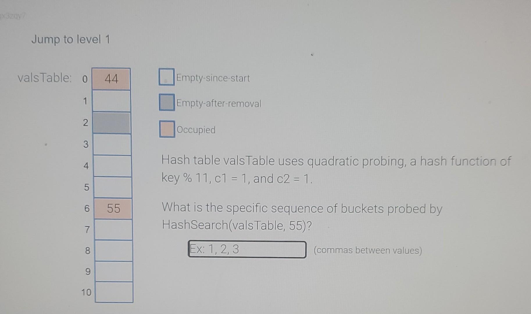 Solved x3zqy7 Jump to level 1 valsTable: 0 1 2 3 4 5 6 7 8 9 | Chegg.com