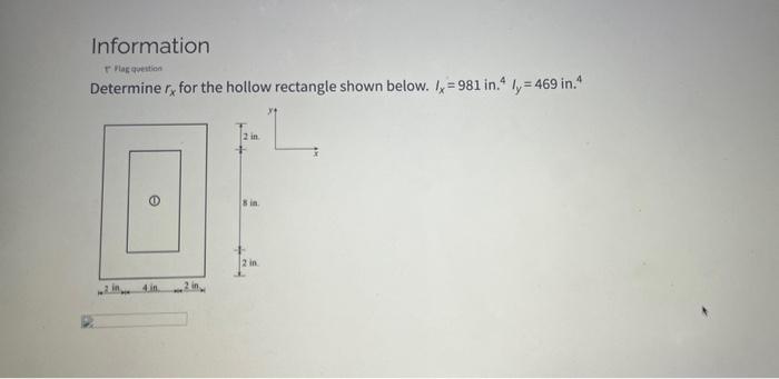 Solved F Mas quection Determine rx for the hollow rectangle | Chegg.com
