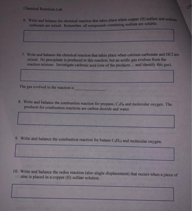 Solved Chemical Reactions Virtual Lab Write and balance each | Chegg.com