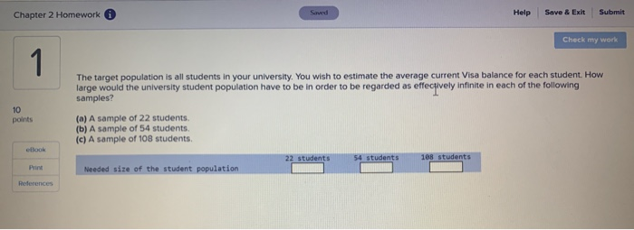 Solved Chapter 2 Homework Help Save & Exit Submit Check my | Chegg.com