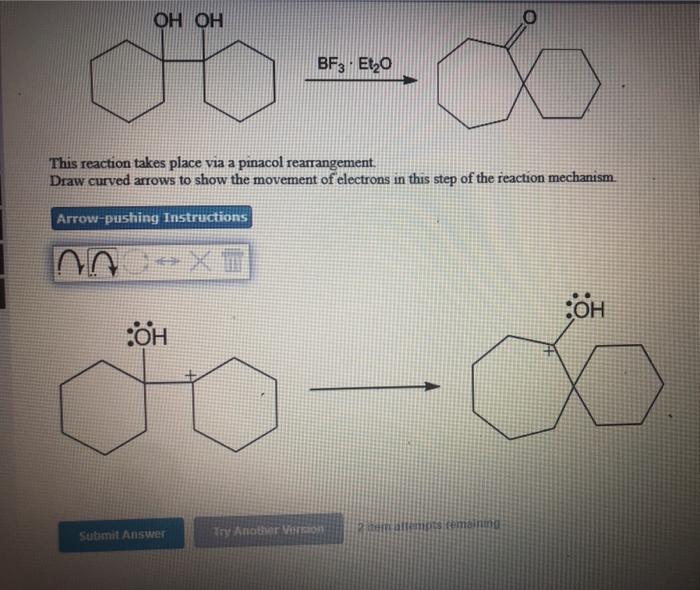 Solved OH OH co BF3 Et20 o This reaction takes place via a | Chegg.com