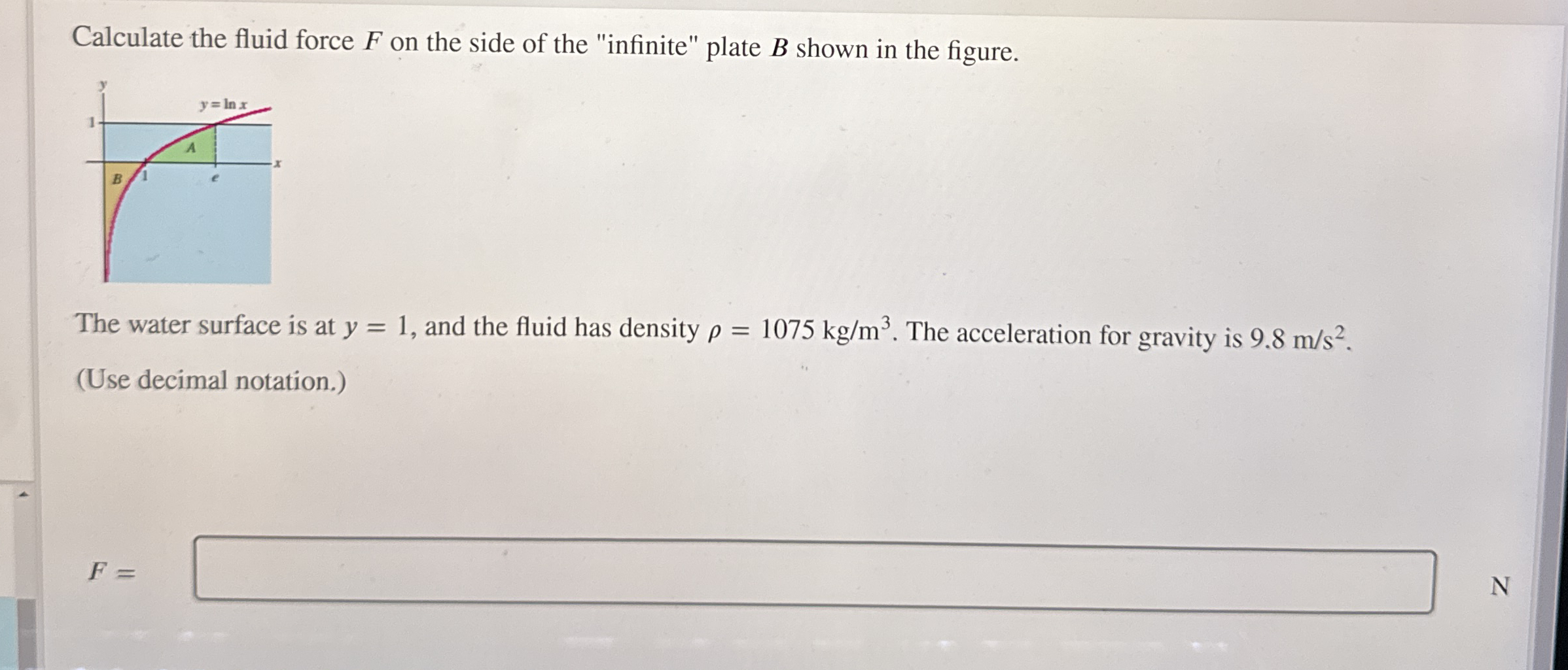 Solved Calculate the fluid force F ﻿on the side of the | Chegg.com