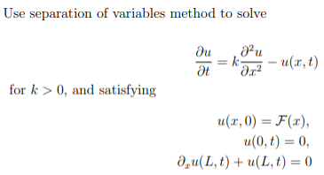Solved Use the separation of variables method to solve the | Chegg.com