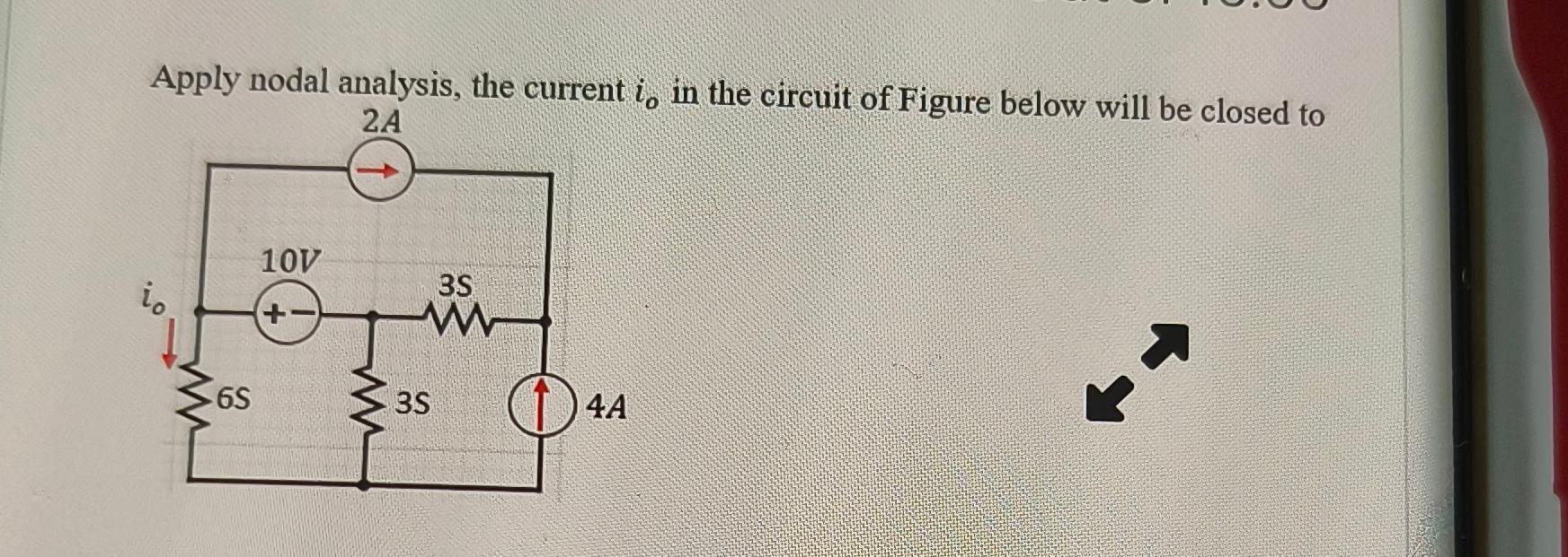 Solved Apply nodal analysis, the current io ﻿in the circuit | Chegg.com