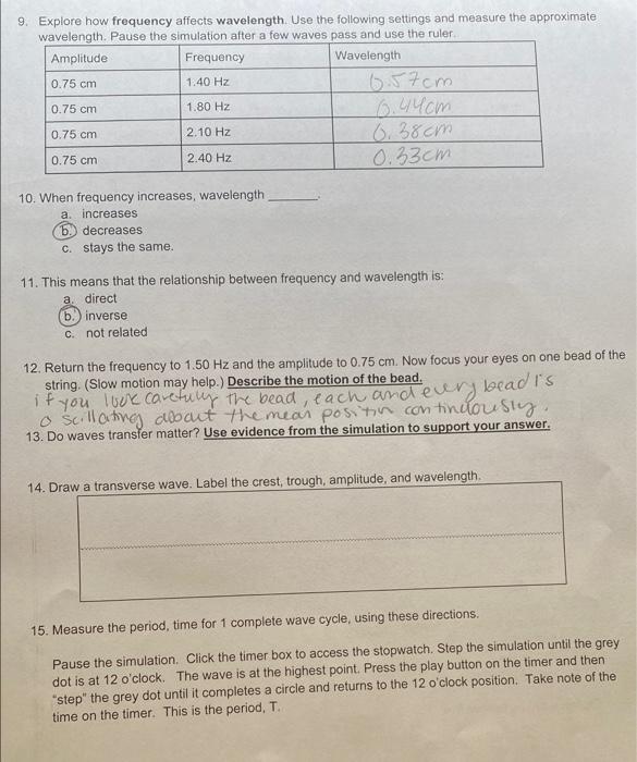 Solved Go to phet, simulations, HTML 5 Wave on a String. In | Chegg.com