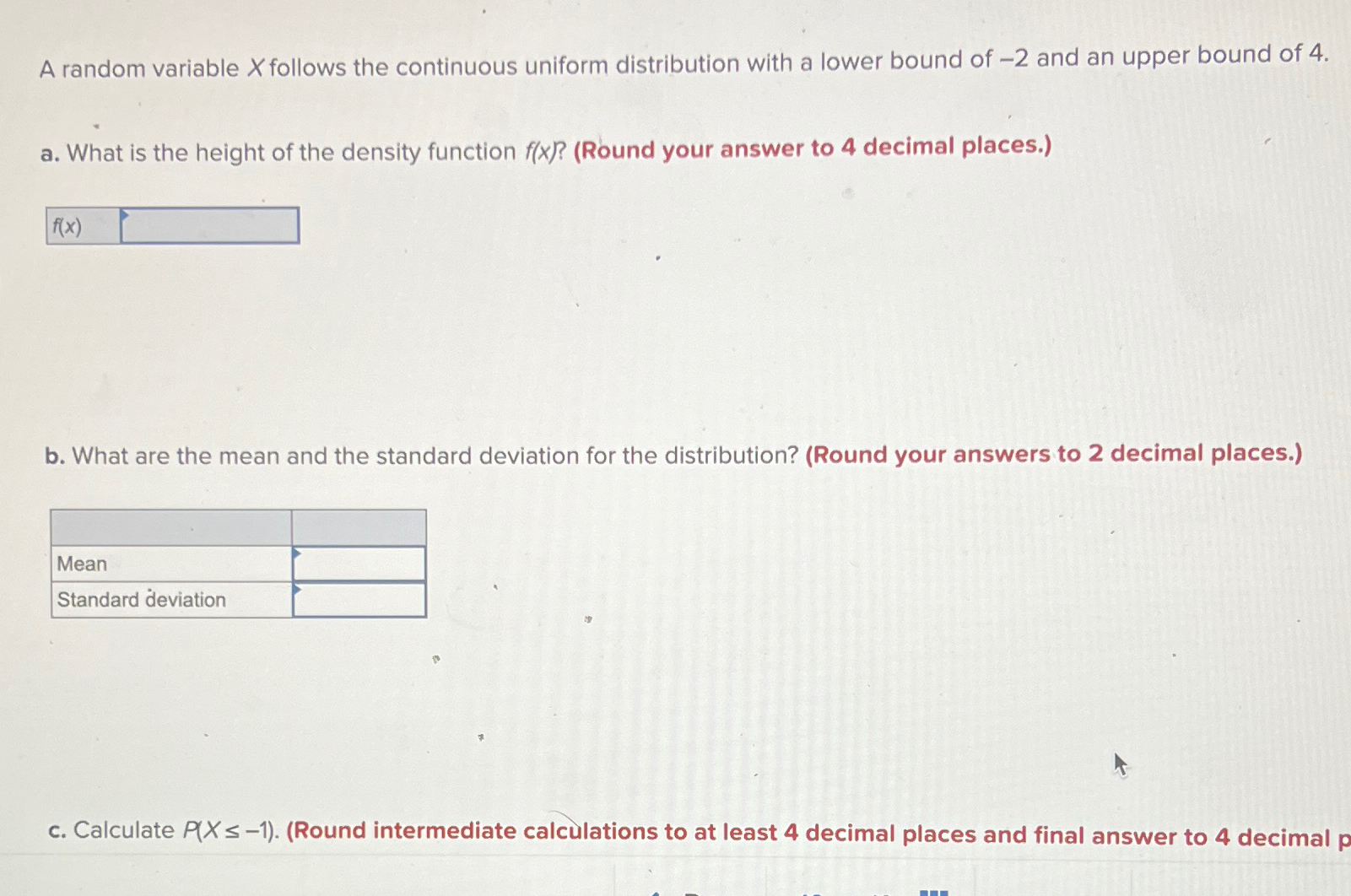 Solved A random variable x ﻿follows the continuous uniform | Chegg.com