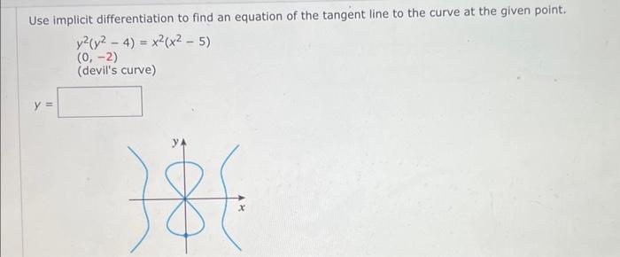 Solved Use implicit differentiation to find an equation of | Chegg.com
