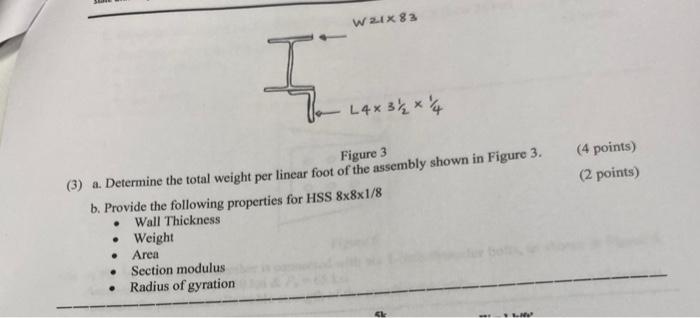Solved Figure 3 (3) a. Determine the total weight per linear | Chegg.com