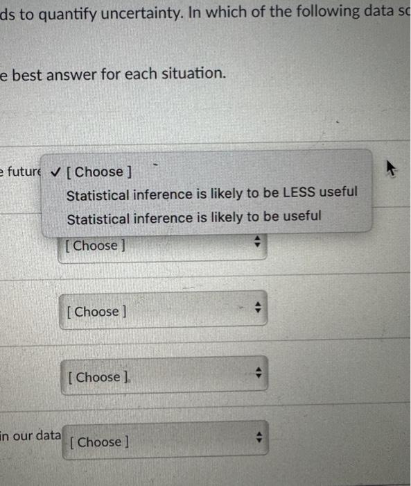 Solved Statistical inference comprises a set of methods to | Chegg.com
