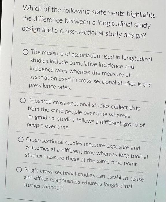 Solved Which of the following statements highlights the | Chegg.com