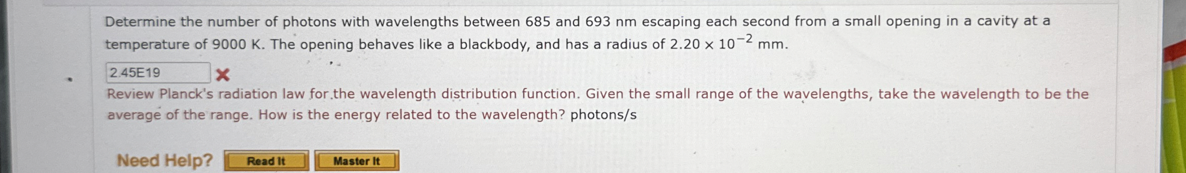 Solved Determine the number of photons with wavelengths | Chegg.com