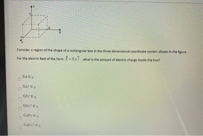 Solved Consider a region of the shape of a rectangular box | Chegg.com