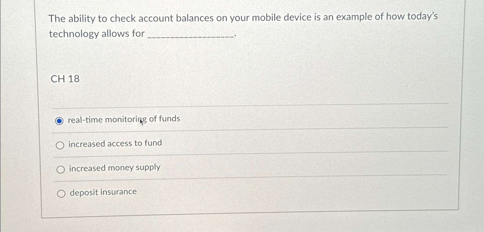 Solved The ability to check account balances on your mobile | Chegg.com
