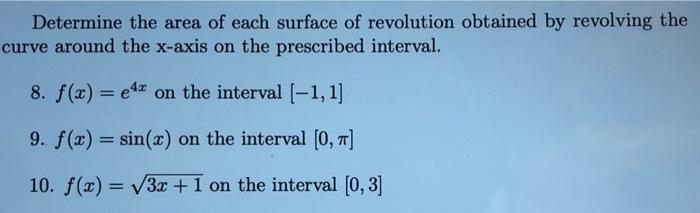 Solved Determine the area of each surface of revolution | Chegg.com