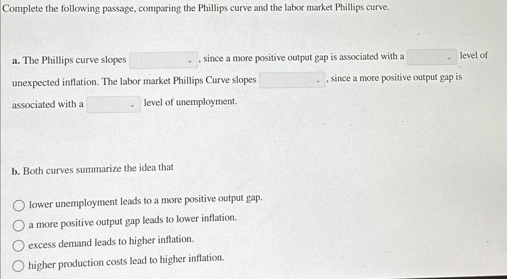 Solved Complete the following passage, comparing the | Chegg.com