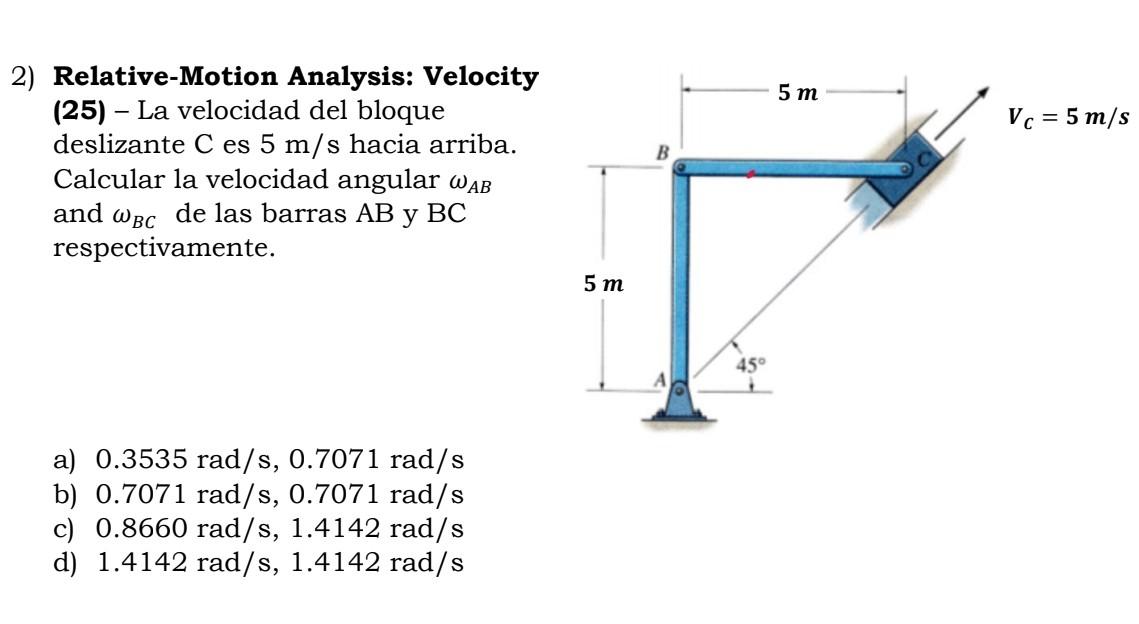 Solved Relative Motion Analysis Velocity 25 la