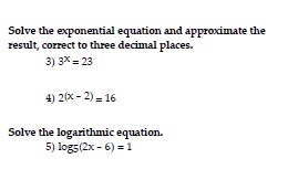 Solved Solve the exponential equation and approximate the | Chegg.com